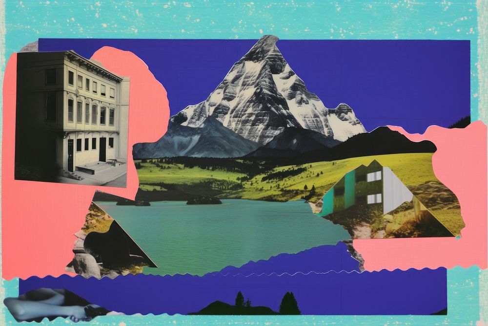 Mountain and lake collage art | Premium Photo Illustration - rawpixel
