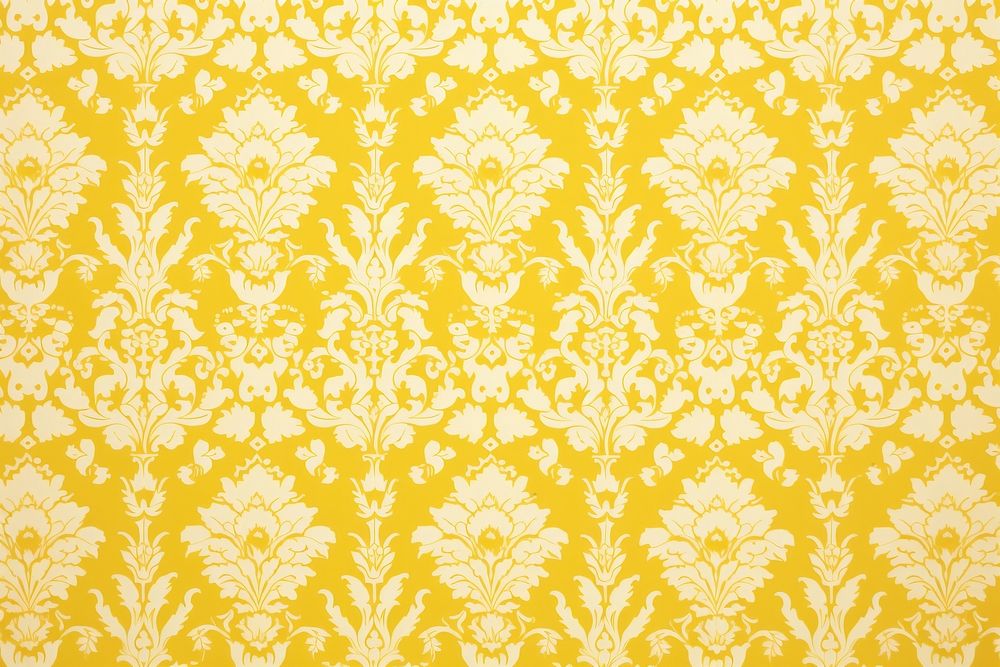 1960s vintage wallpaper yellow damask | Premium Photo Illustration ...