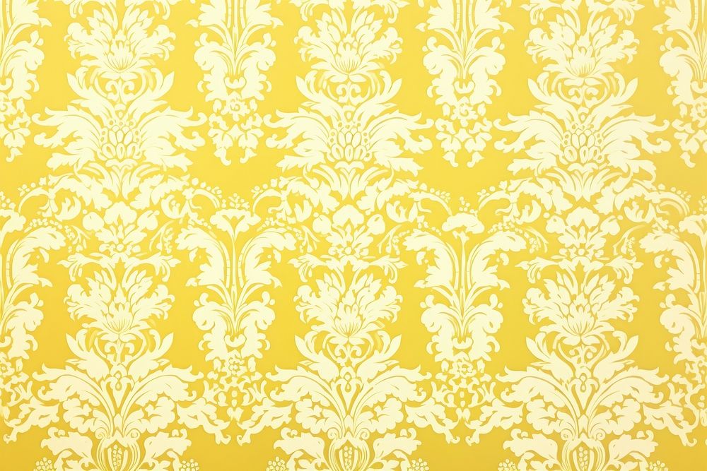 1960s vintage wallpaper yellow damask | Free Photo Illustration - rawpixel