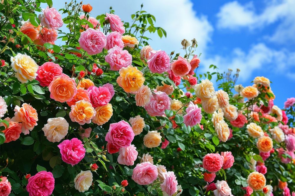 Beautiful blooming colorfull rose garden | Free Photo - rawpixel