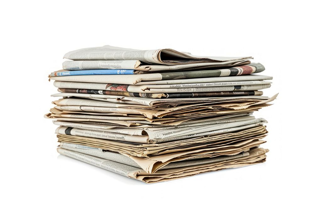 Stack Newspapers newspaper white background | Free Photo - rawpixel
