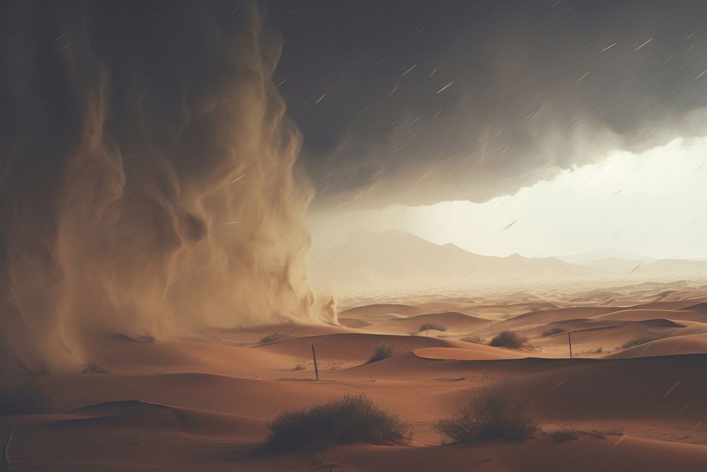 Dust storm landscape desert nature. | Premium Photo - rawpixel