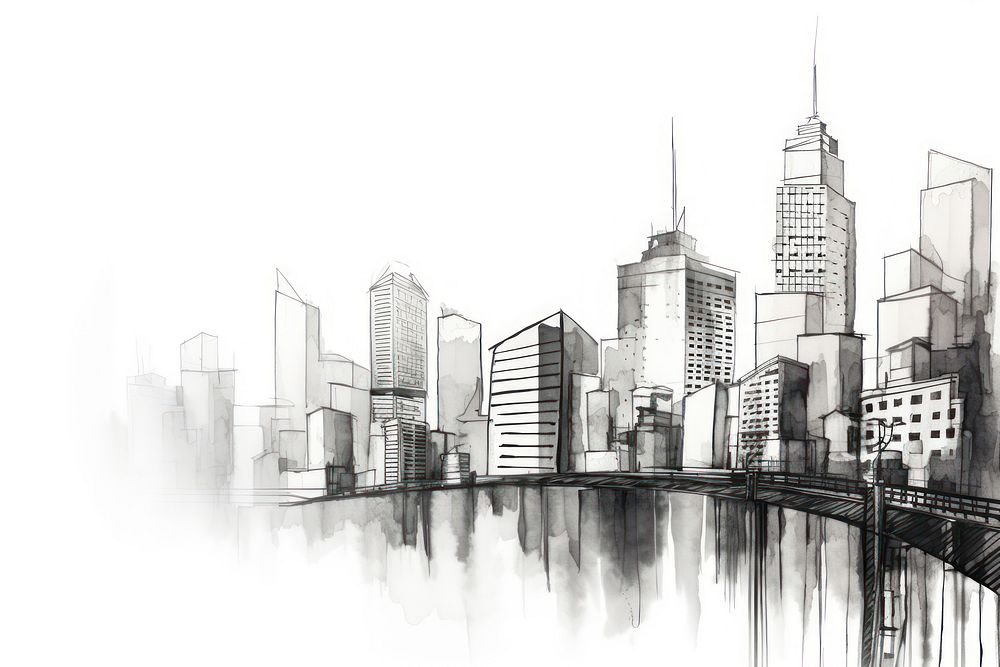 City drawing sketch architecture. AI | Premium Photo Illustration ...