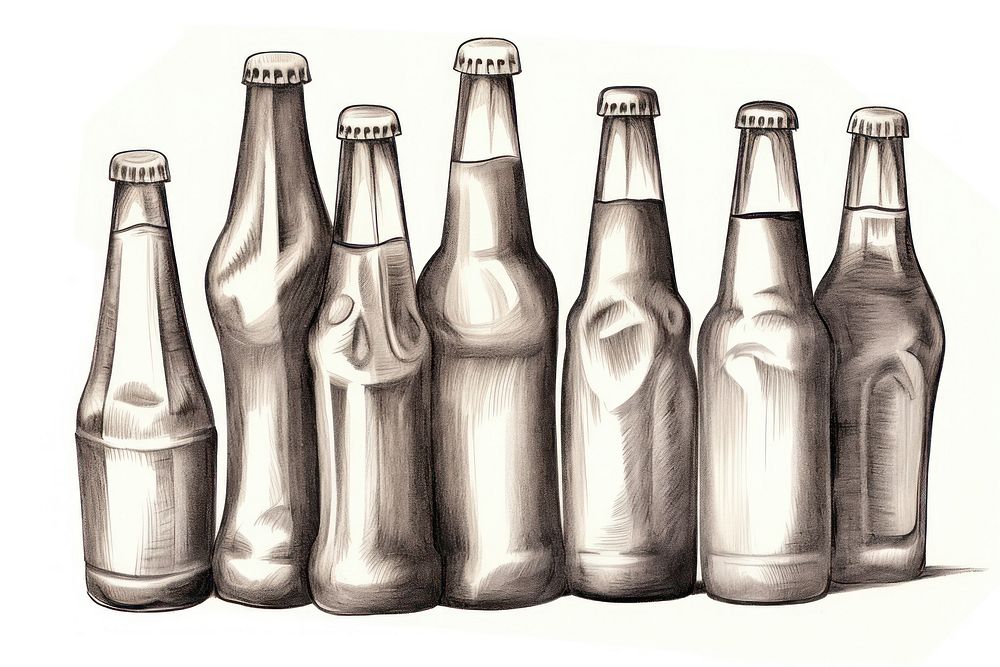 group beer drawing bottle sketch. | Free Photo Illustration - rawpixel