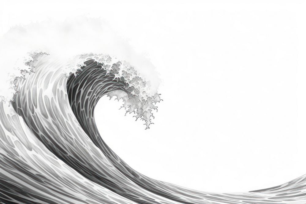 Border graphic ocean wave drawing | Premium Photo Illustration - rawpixel