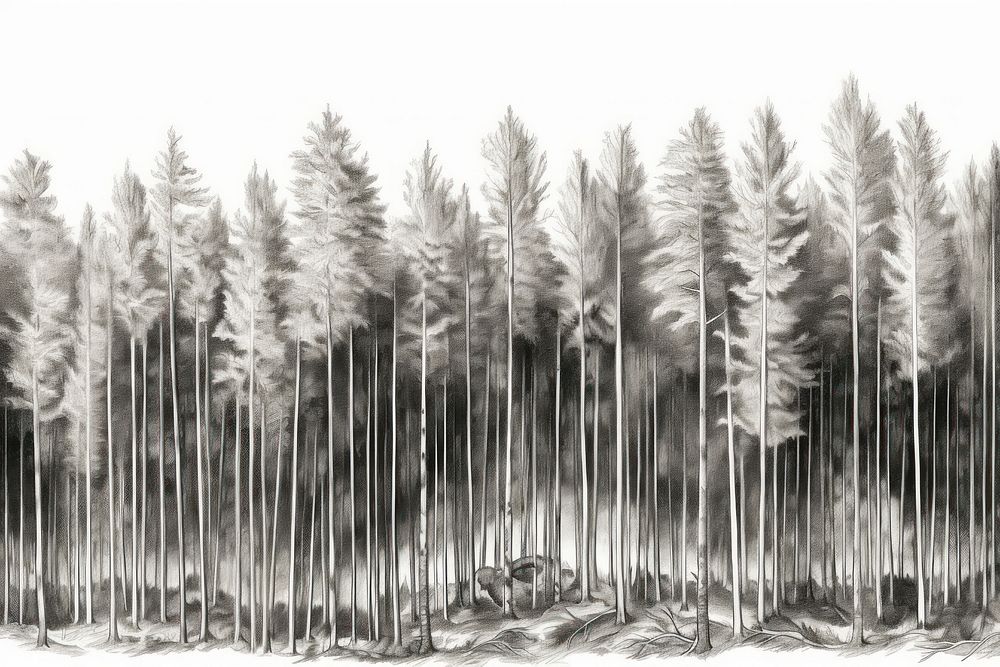 Border graphic forrest drawing sketch | Premium Photo Illustration ...