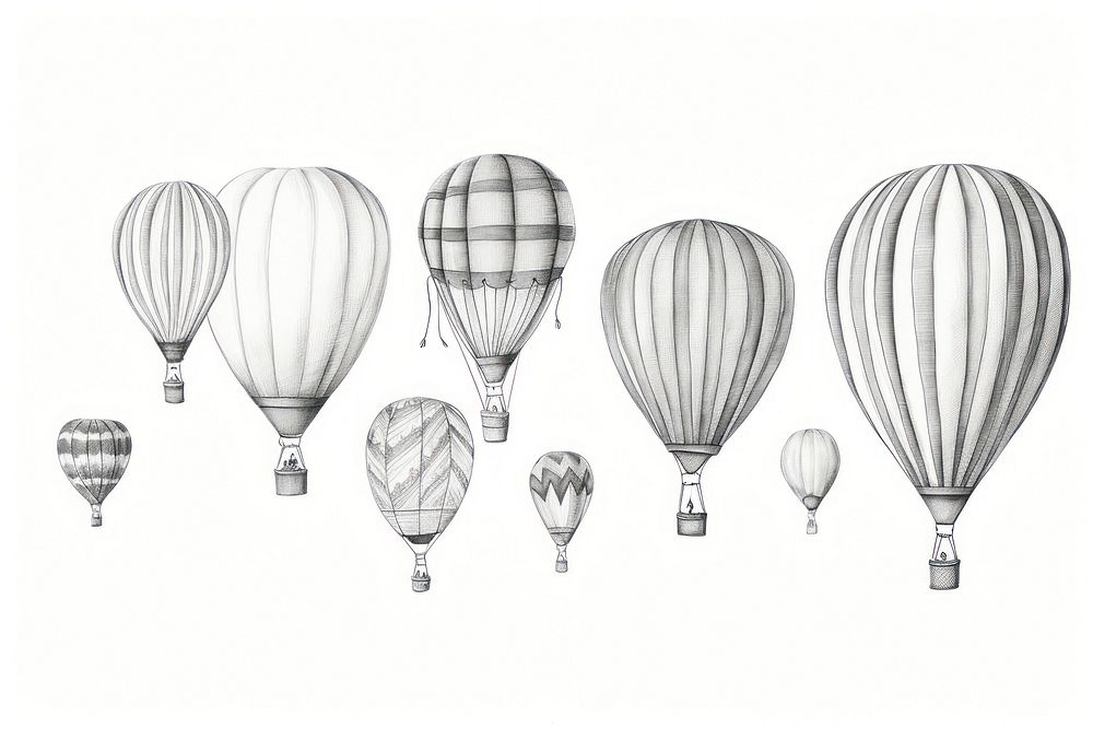 Hot air balloons drawing sketch | Premium Photo Illustration - rawpixel