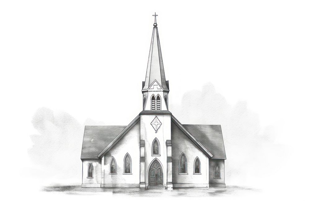 Church drawing sketch architecture. | Free Photo Illustration - rawpixel