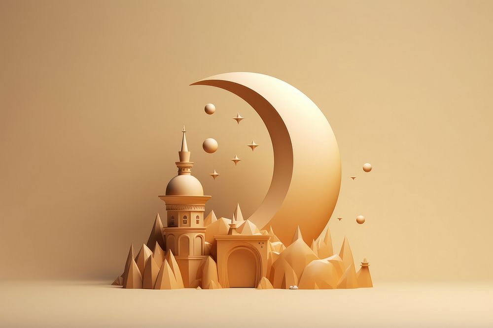 Moon architecture building outdoors. | Premium Photo Illustration ...