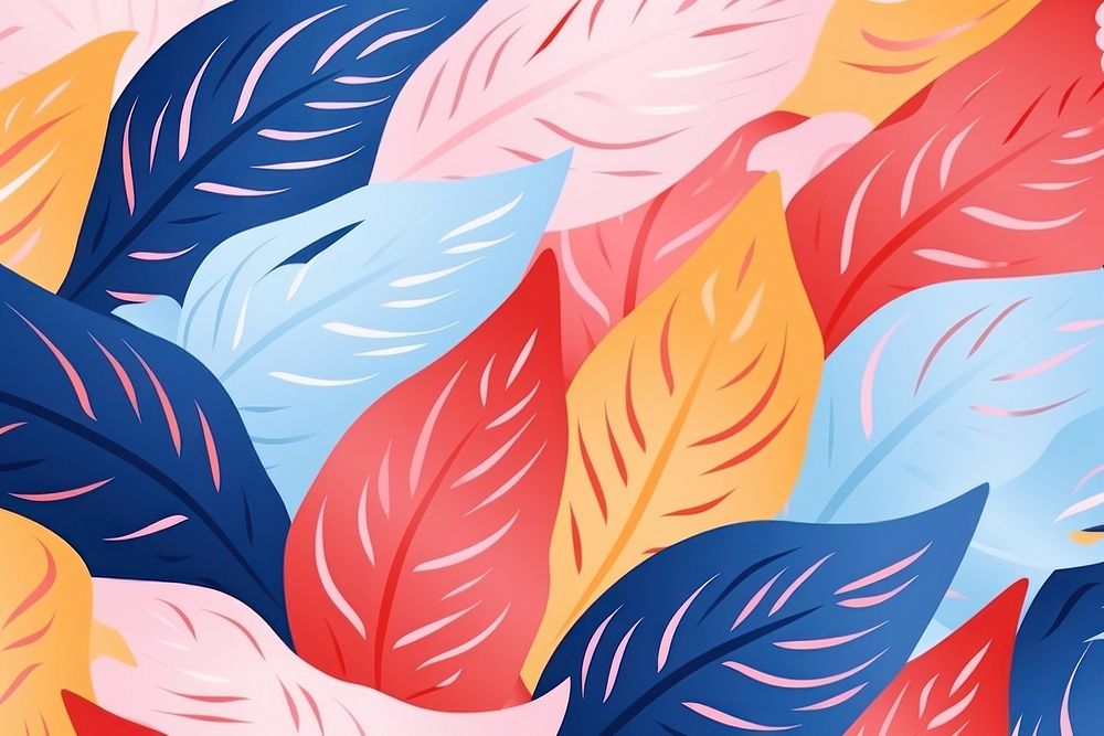 Leaves doodle style backgrounds abstract | Premium Photo Illustration ...