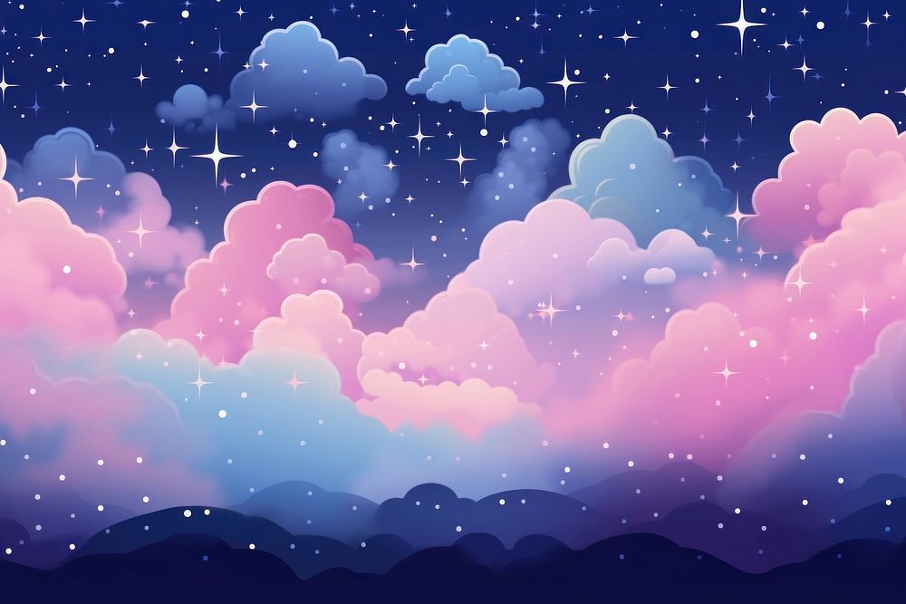 Sky filled clouds and stars | Free Photo Illustration - rawpixel