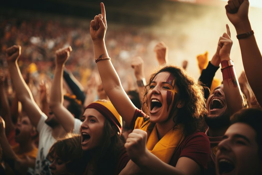 People cheering stadium laughing shouting | Free Photo - rawpixel