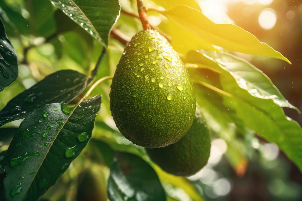 Avocado tree rainy day sunlight | Free Photo - rawpixel