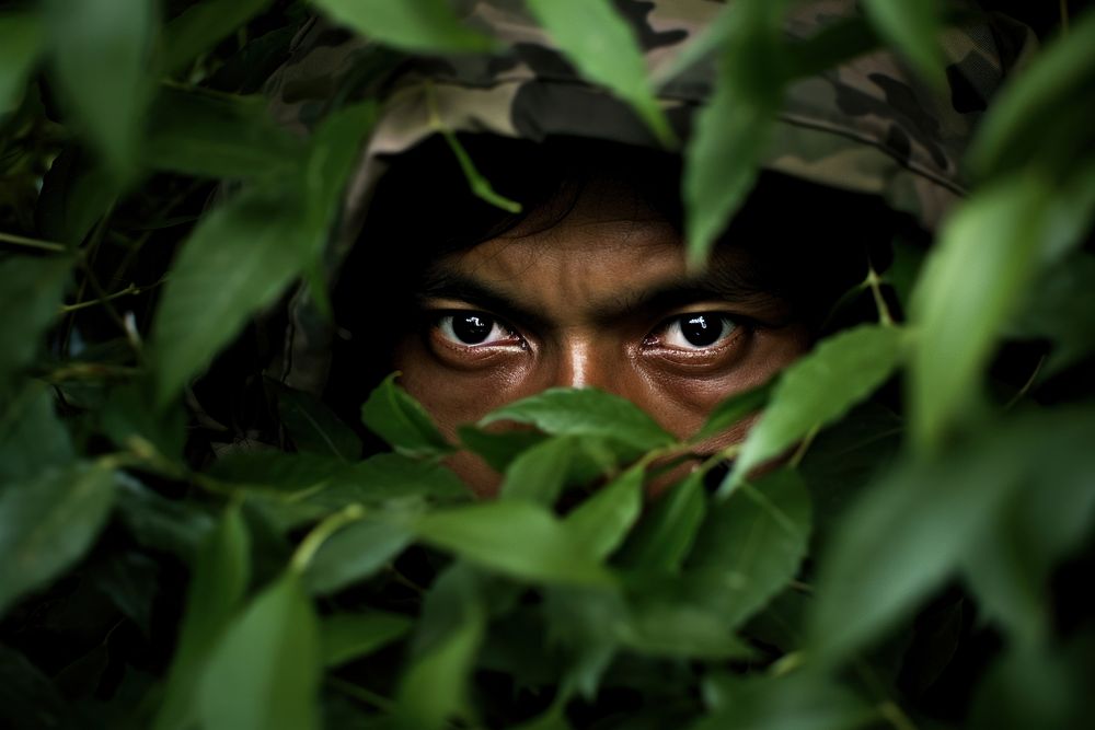 Thai military hiding tree darkness | Free Photo - rawpixel