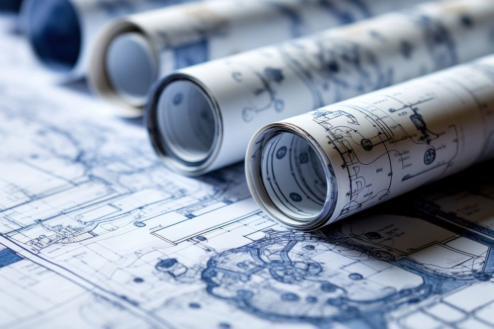 Roll architecture blueprints paper diagram | Free Photo - rawpixel