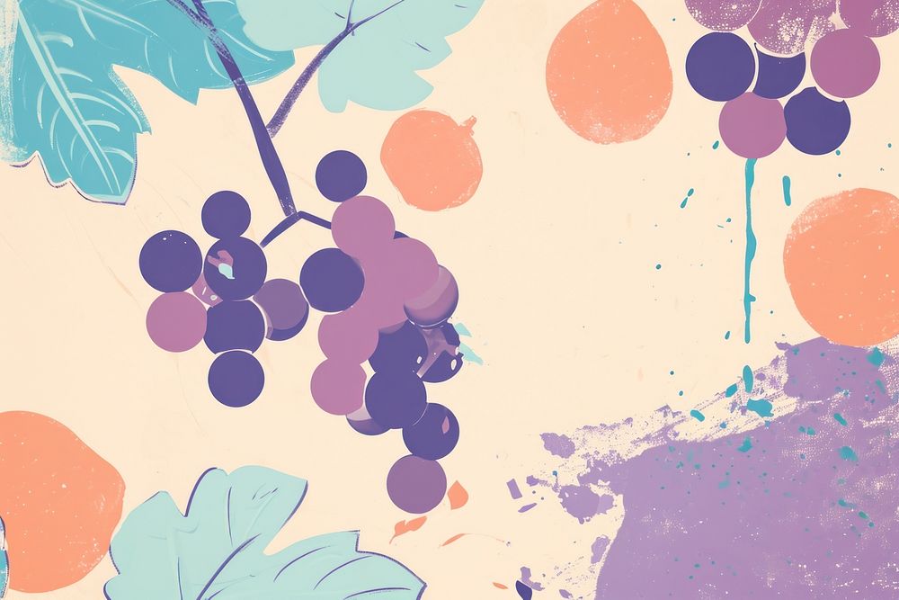 Cute grapes illustration backgrounds plant | Premium Photo Illustration ...
