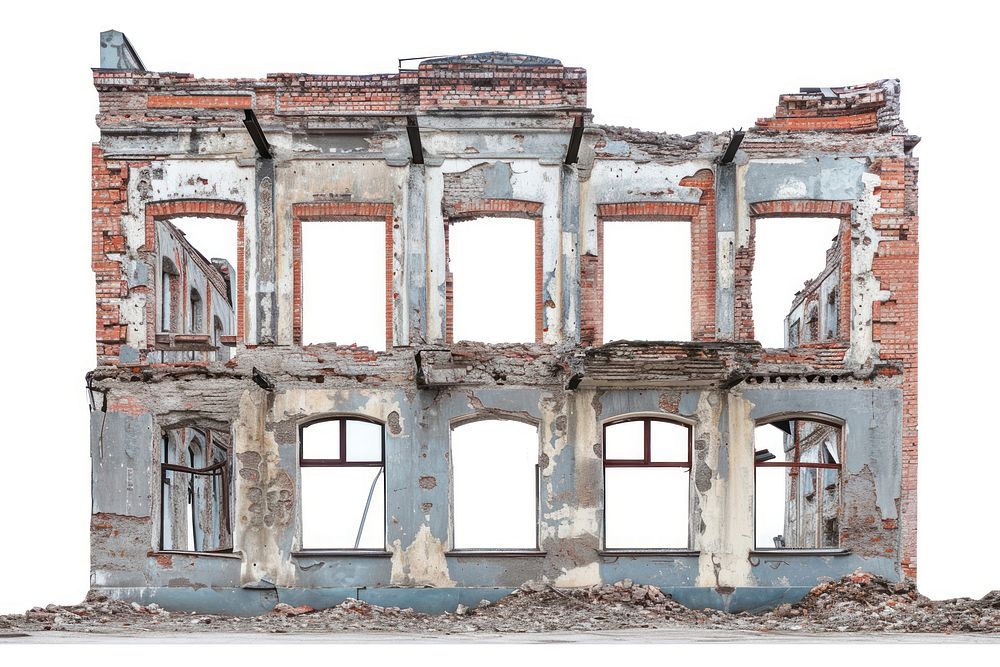 Destroyed building architecture ruins white | Free Photo - rawpixel