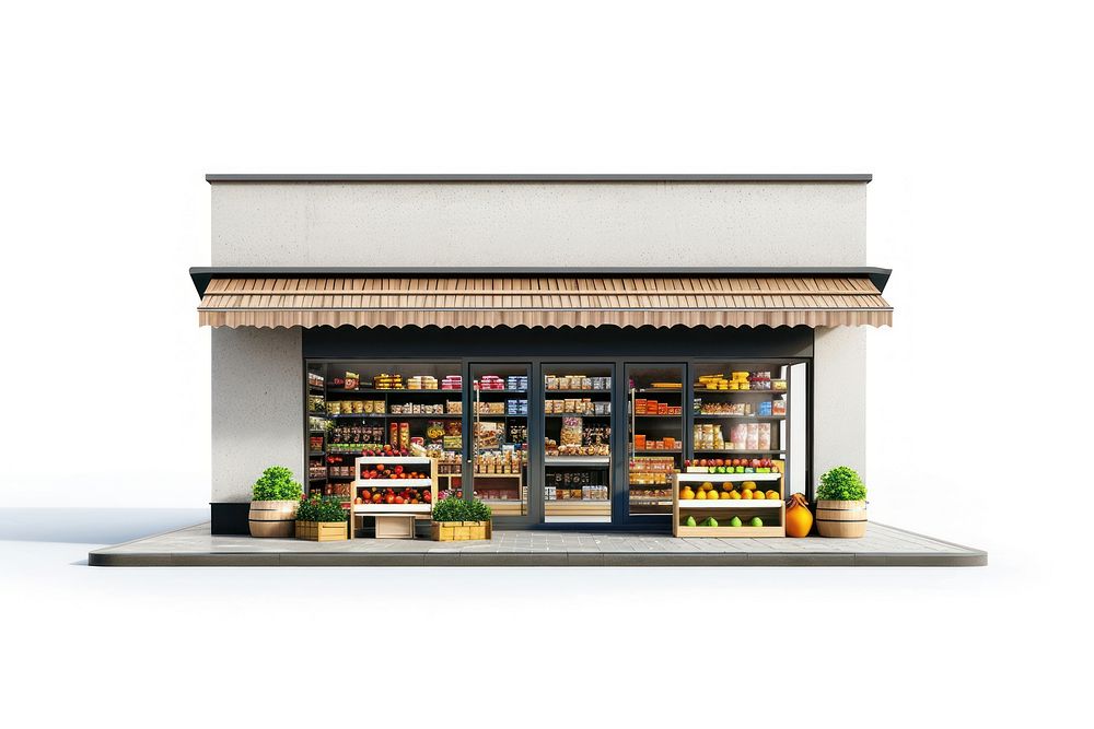 Grocery store architecture building kiosk. | Premium Photo - rawpixel