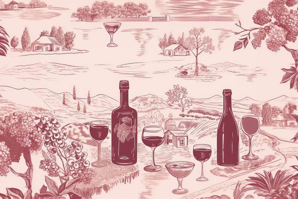 Stunning wine drawing sketch refreshment. | Free Photo Illustration ...