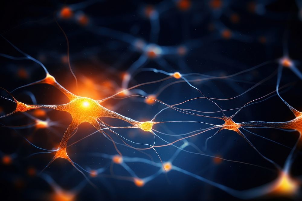 Minimalist neurons an orange and | Premium Photo - rawpixel
