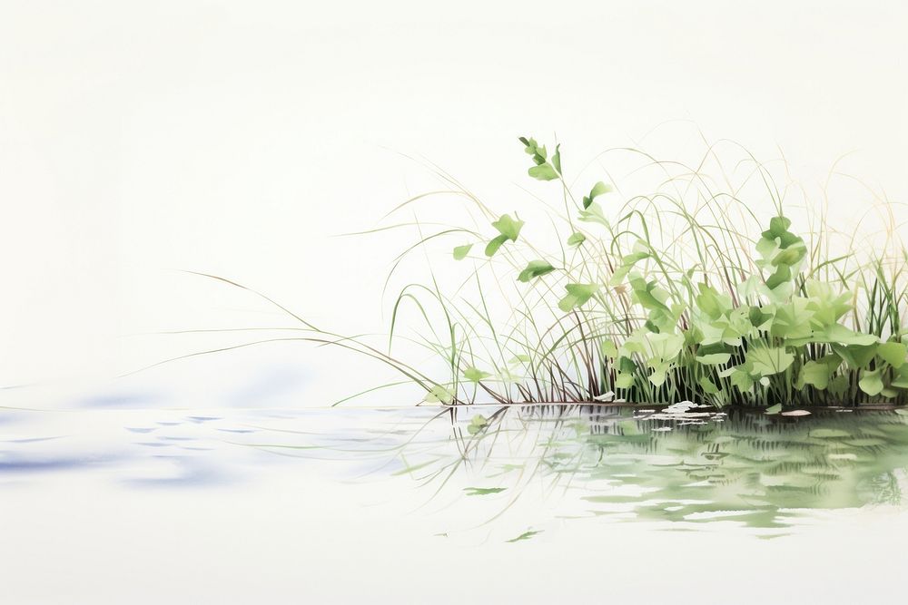 Minimal lake nature outdoors plant. | Free Photo Illustration - rawpixel