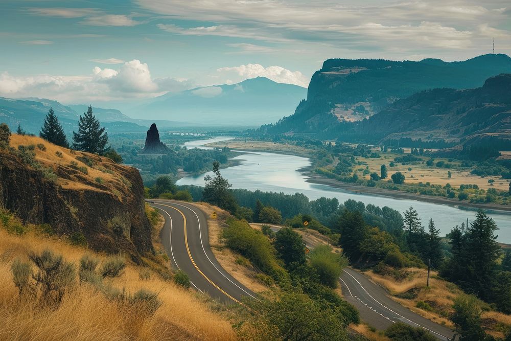 Oregon America outdoors highway freeway | Free Photo - rawpixel