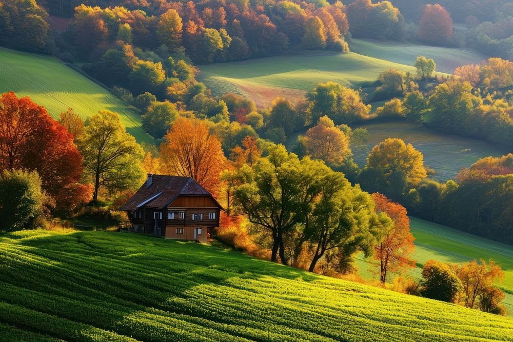 1970s countryside landscape architecture grassland | Free Photo - rawpixel