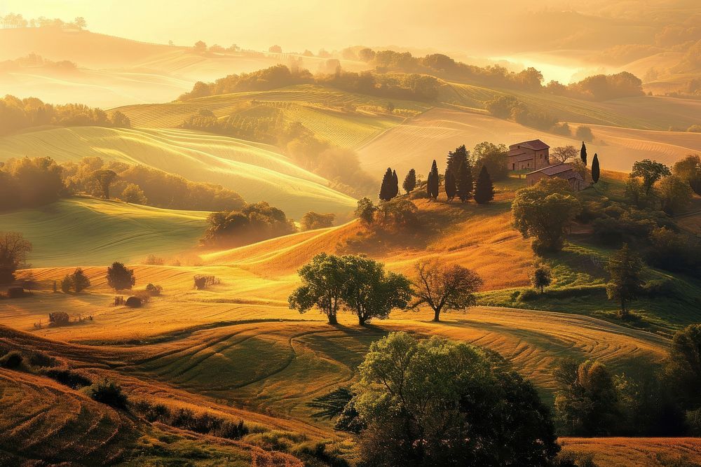 1970s countryside landscape grassland sunlight. | Premium Photo - rawpixel