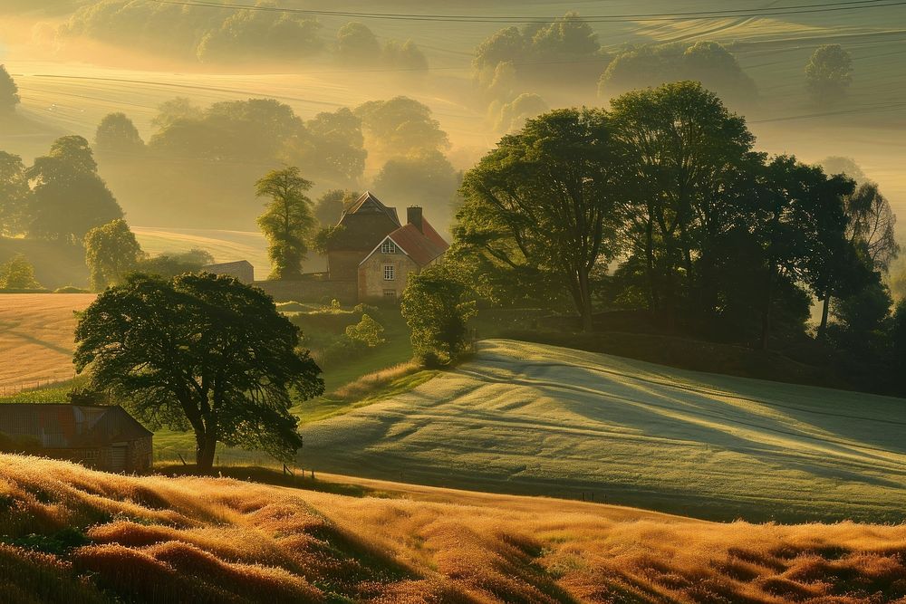 1970s countryside landscape grassland outdoors. | Free Photo - rawpixel