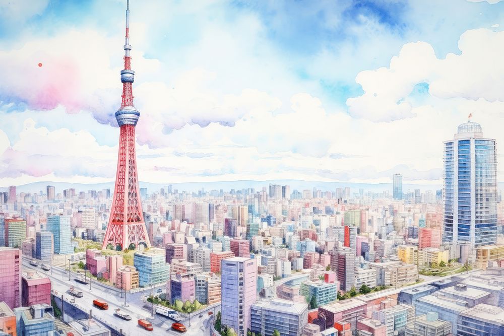 Tokyo tokyo skytower landscape architecture | Premium Photo ...