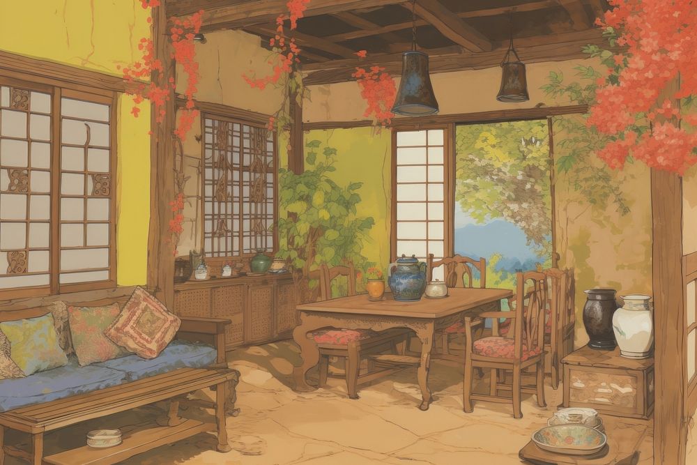 Samurai room Japan architecture furniture | Premium Photo Illustration ...