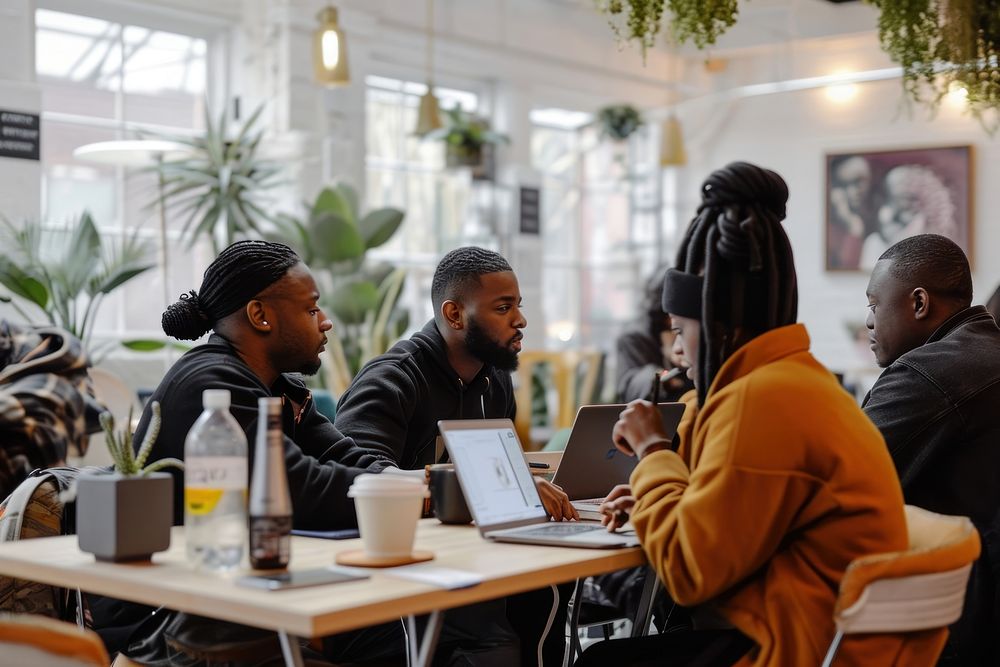 Black people sitting and working | Premium Photo - rawpixel