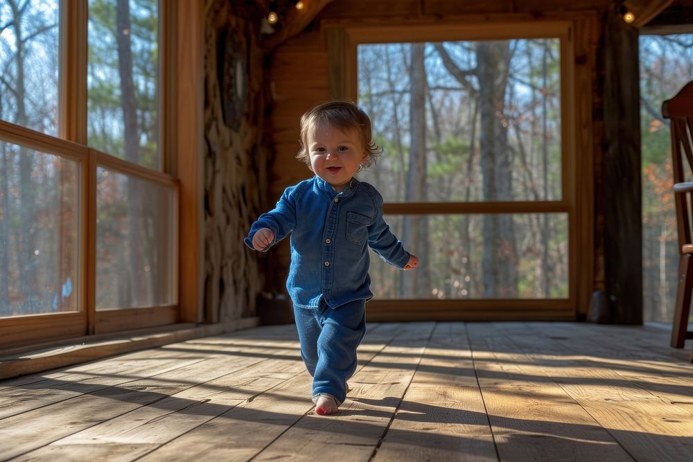Happy baby walking room architecture | Free Photo - rawpixel