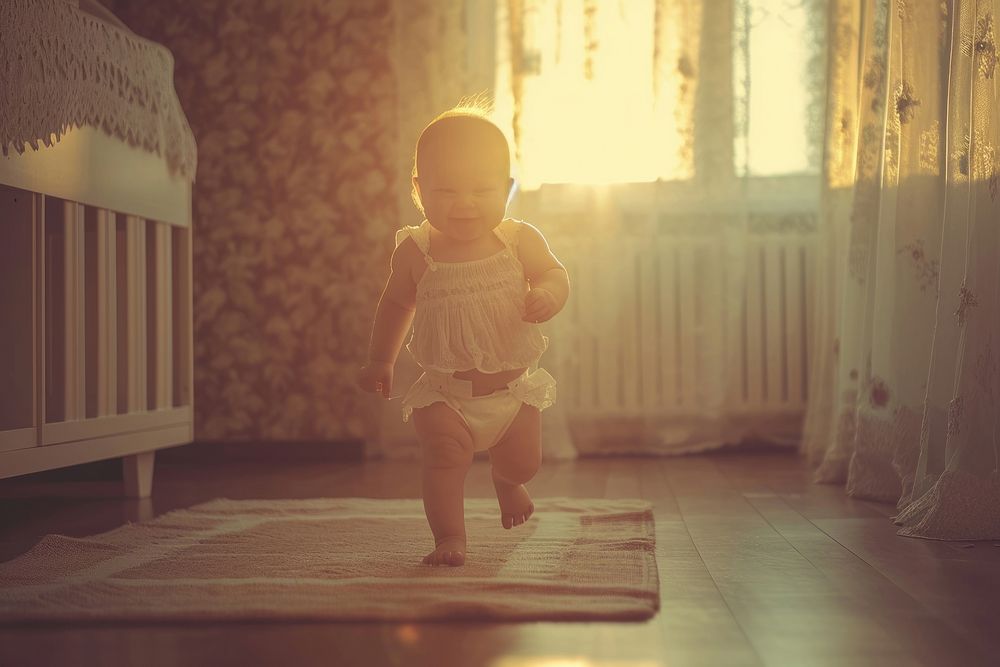 Happy baby walking room architecture | Premium Photo - rawpixel