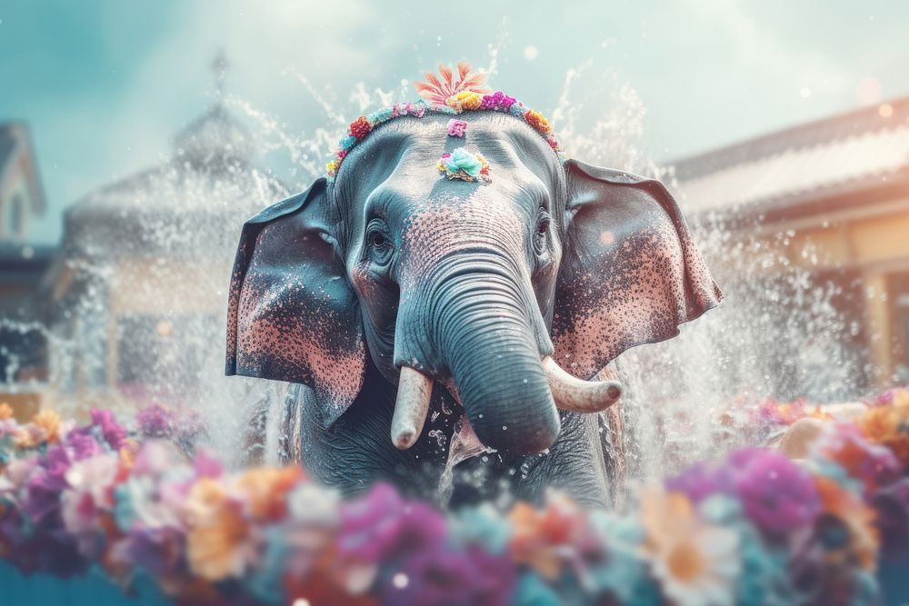 Songkran day elephant wildlife animal. | Premium Photo - rawpixel