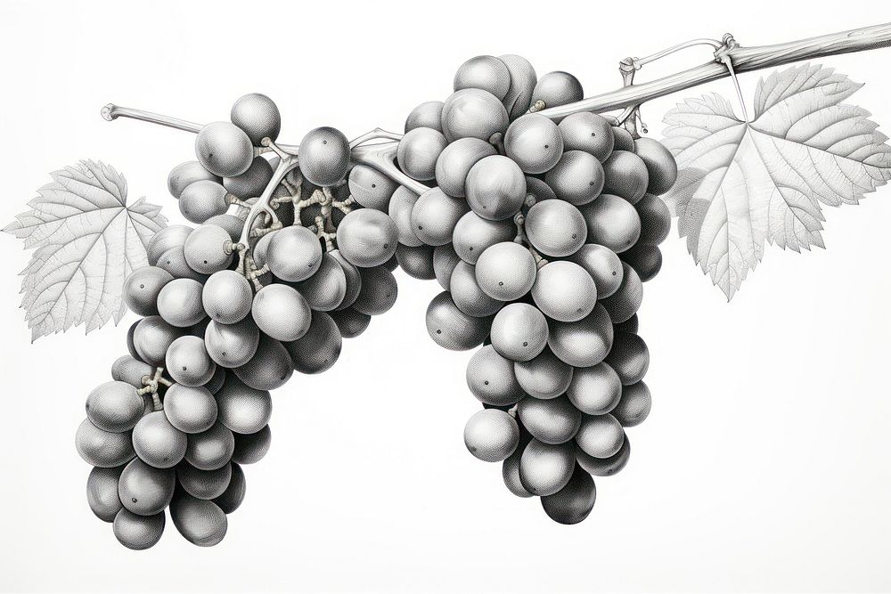 Grapes drawing sketch fruit. | Free Photo Illustration - rawpixel