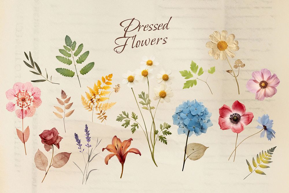 Natures+pressed+flowers Paper Images | Free Photos, PNG Stickers ...