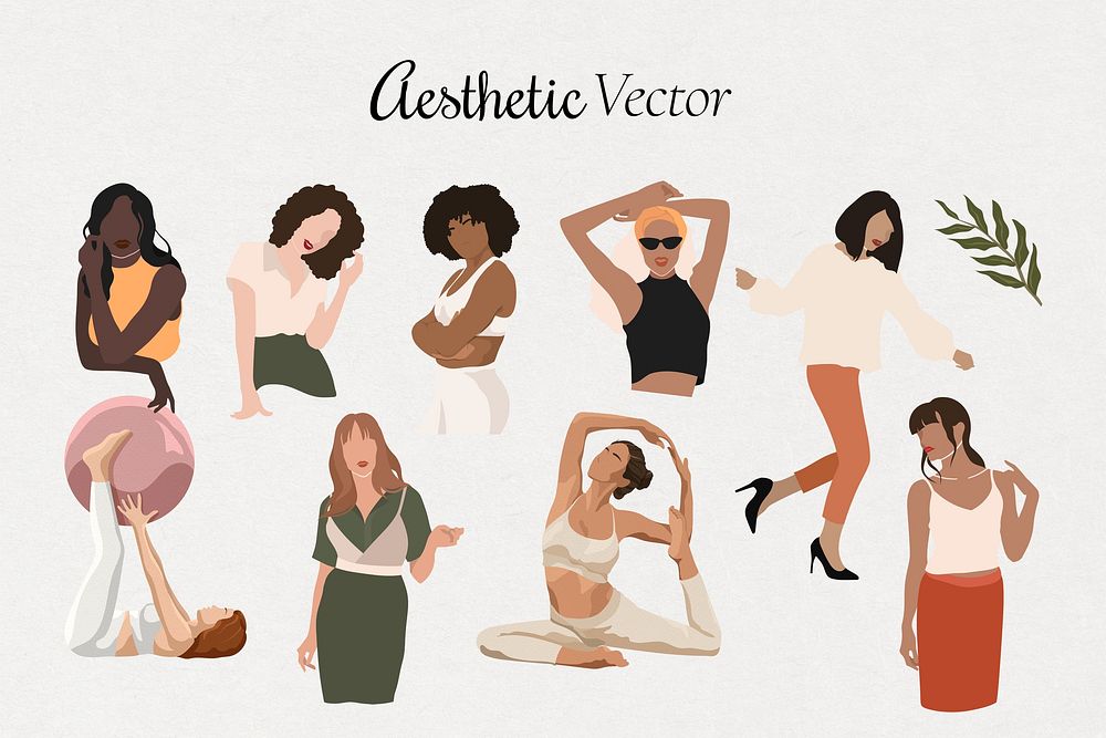 Aesthetic vectorized woman design element | Premium Photo - rawpixel