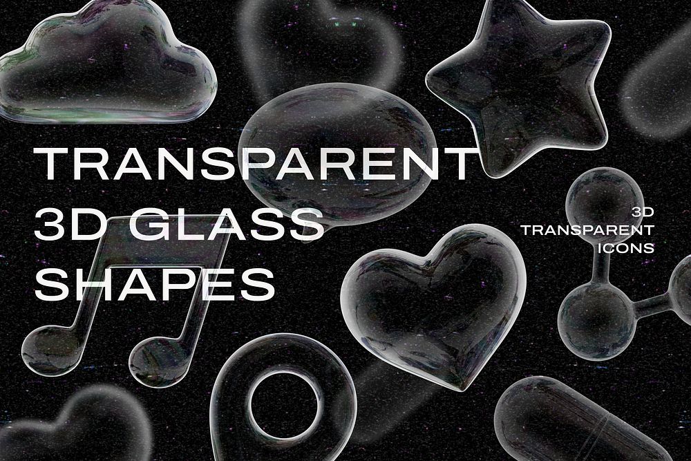 Transparent 3D glass shape design | Premium Photo - rawpixel