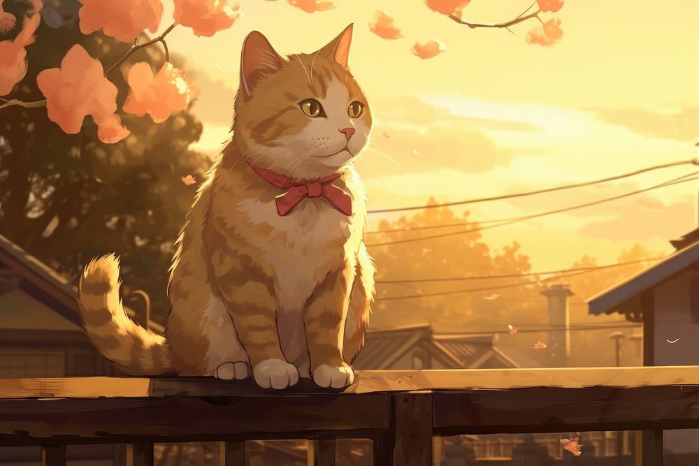 Japanese cat cartoon mammal animal. | Free Photo Illustration - rawpixel