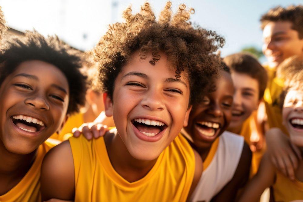 Young basketball players cheerful laughing | Free Photo - rawpixel