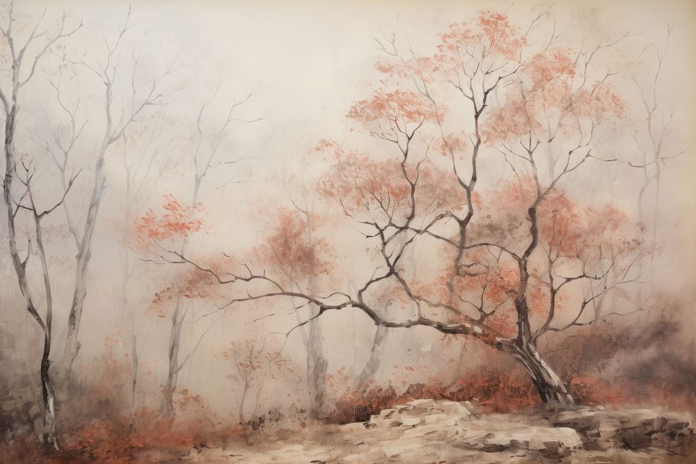 Maple tree forest painting outdoors | Free Photo Illustration - rawpixel