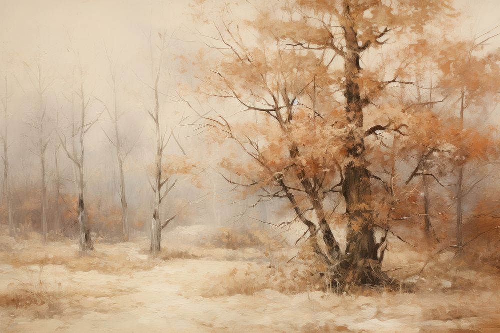 Maple tree forest painting outdoors | Free Photo Illustration - rawpixel