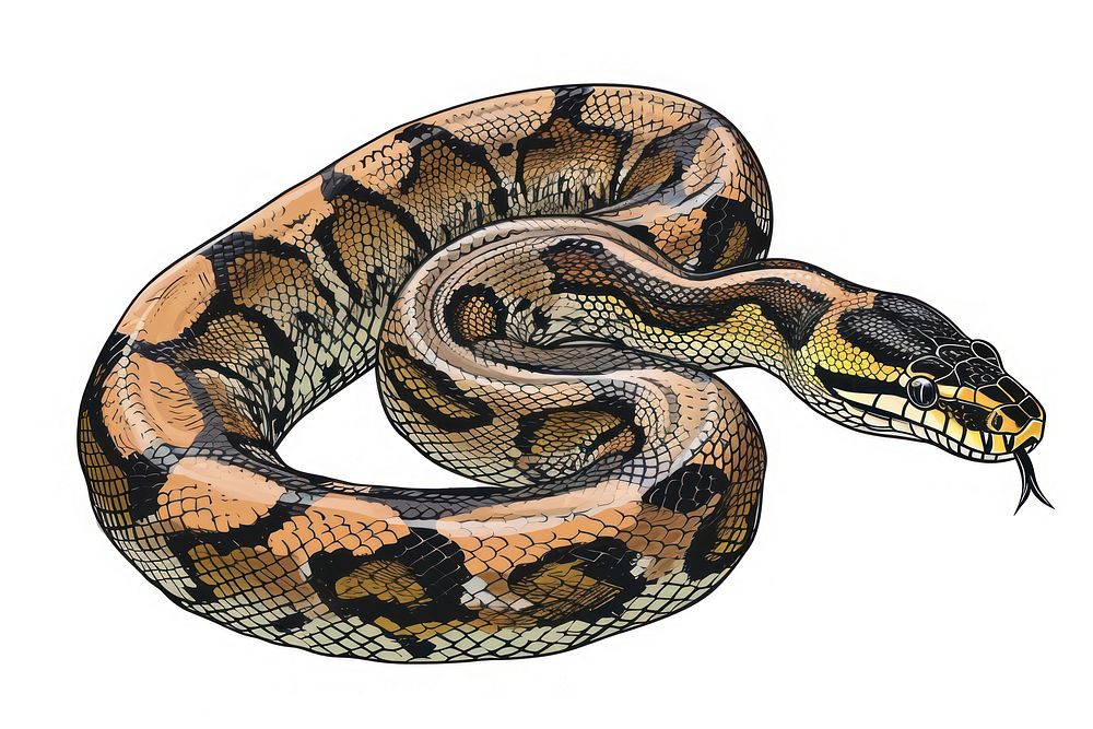 Python reptile animal snake. | Free Photo Illustration - rawpixel