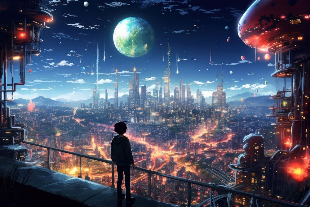 Futuristic world architecture astronomy cityscape. | Free Photo ...
