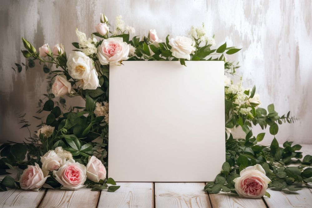 Blank wood sign flower decoration | Premium Photo - rawpixel