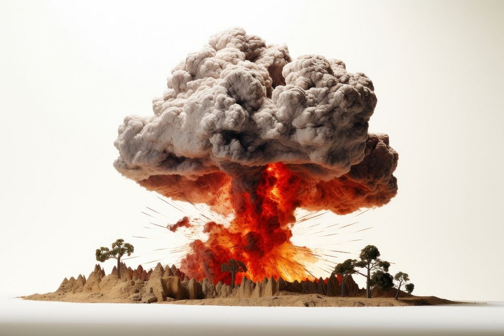 Nuclear explosion landscape fire destruction. | Premium Photo - rawpixel