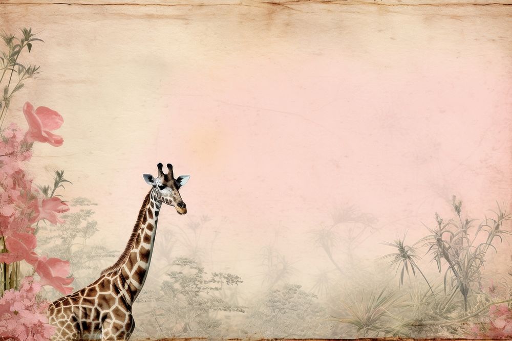 Giraffe border wildlife animal mammal. | Premium Photo Illustration ...