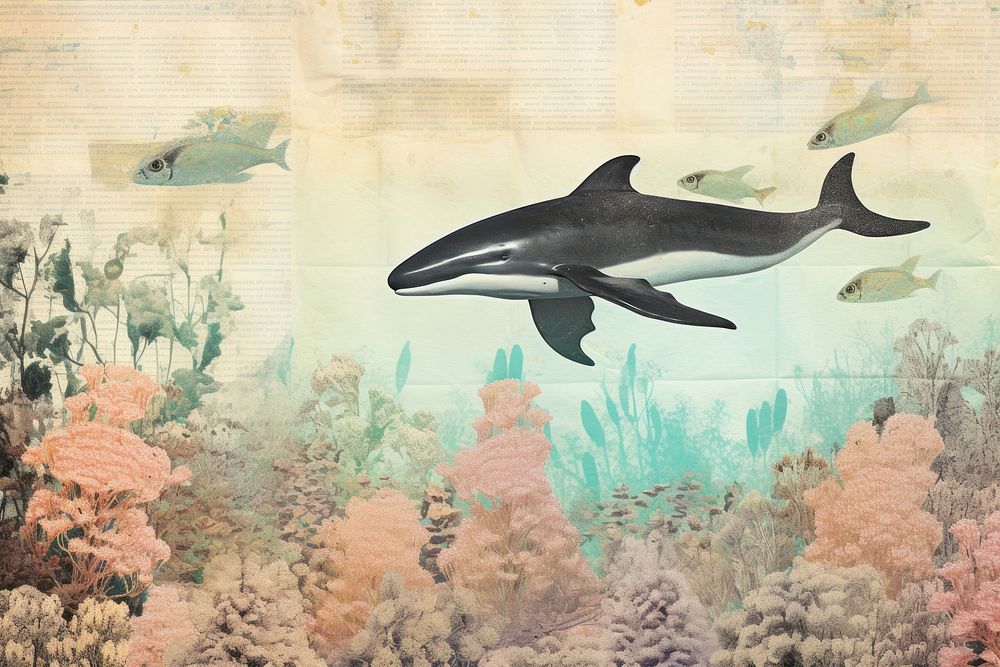 Whale border outdoors painting dolphin | Free Photo Illustration - rawpixel