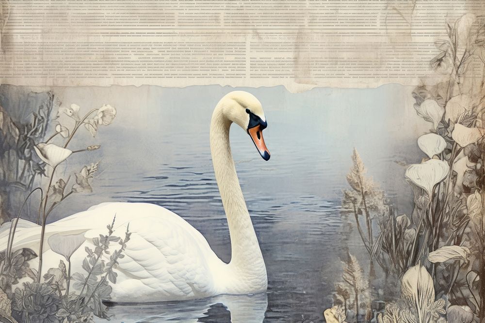 Swan border animal bird wildlife. | Premium Photo Illustration - rawpixel